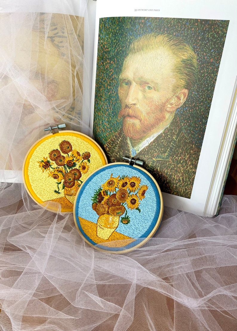 Van Gogh Sunflowers Embroidery Kit, Van Gogh Embroidery Sunflowers on ...