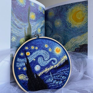 The Starry Night Hand Embroidery Pattern, Van Gogh Embroidery PDF ...