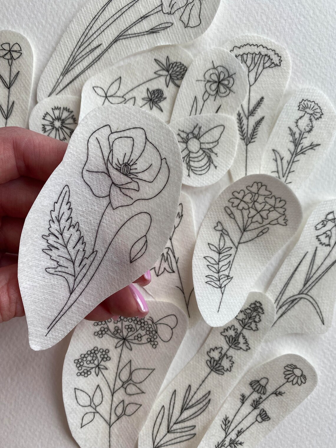 WILDFLOWERS Stick and Stitch Designs, Botanical Stick N Stitch ...