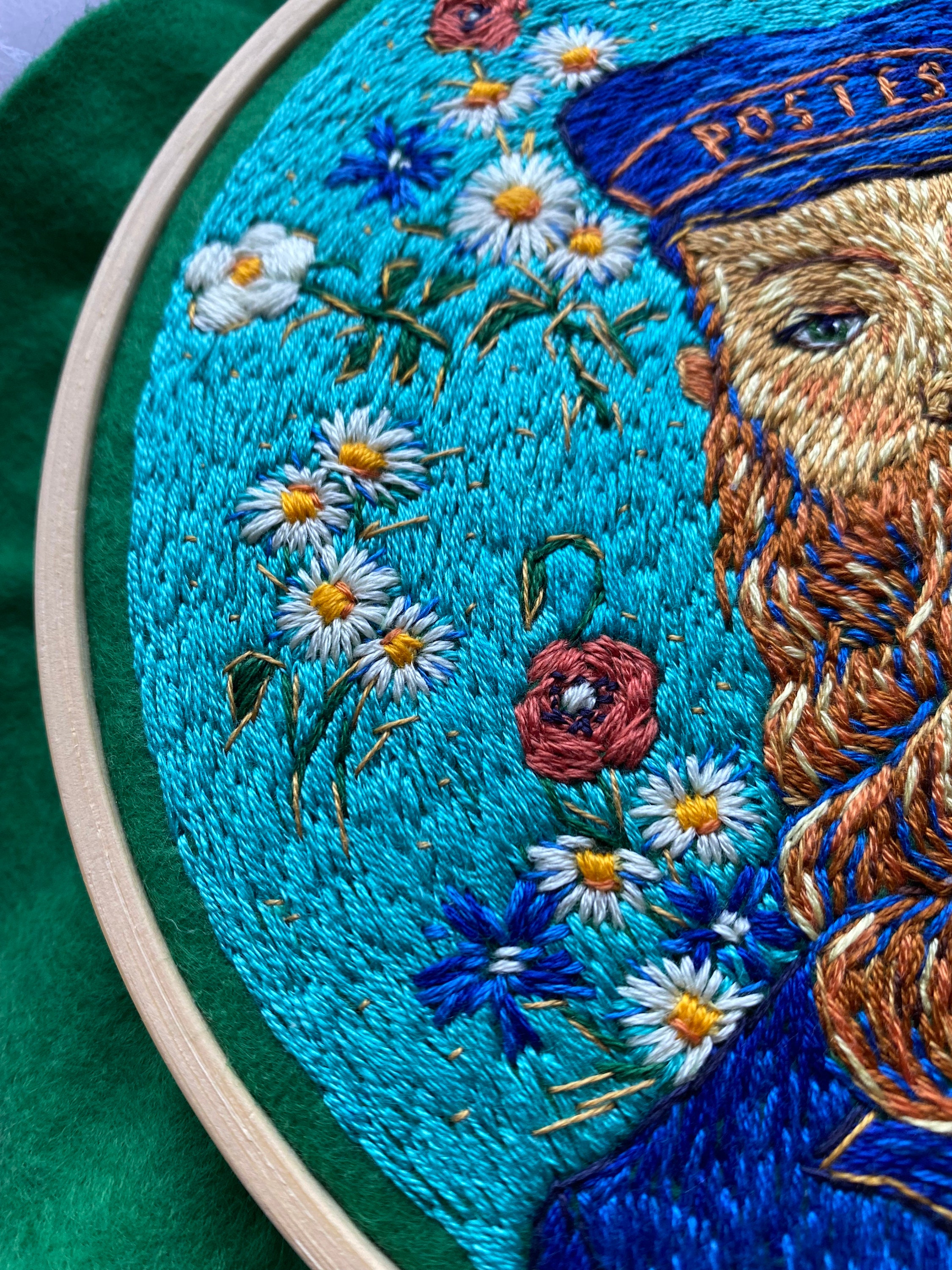 Vincent Van Gogh Postman Joseph Roulin Embroidered Hoop Art, Finished ...