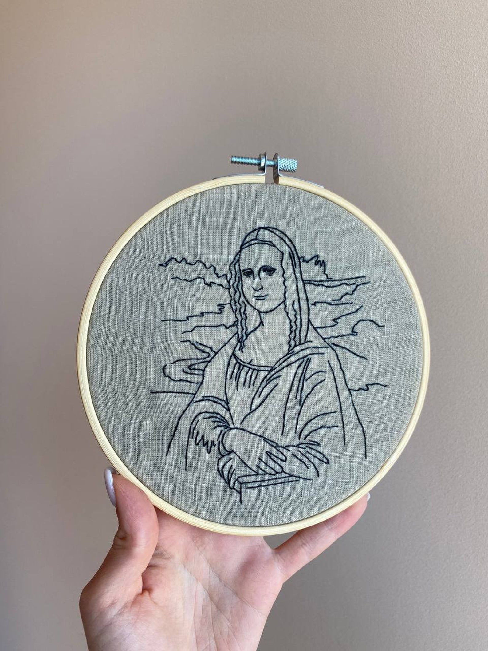 Mona Lisa Embroidery Template, Backstitch PDF Pattern Mona Lisa ...