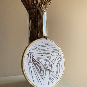 Edvard Munch the Scream Embroidery Template, Backstitch PDF Scream ...
