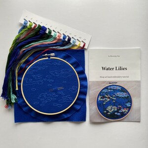 Claude Monet Water Lilies Hand Embroidery Kit, Claude Monet Embroidery ...