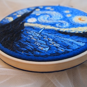 The Starry Night Hand Embroidery Pattern, Van Gogh Embroidery PDF ...