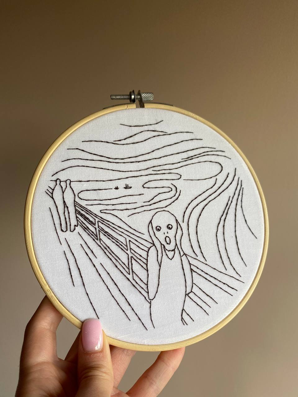 Edvard Munch the Scream Embroidery Template, Backstitch PDF Scream ...