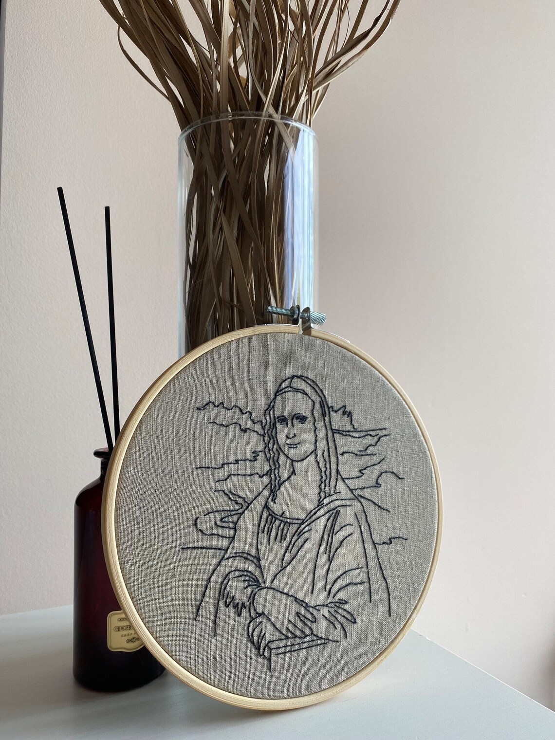 Mona Lisa Embroidery Template, Backstitch PDF Pattern Mona Lisa ...