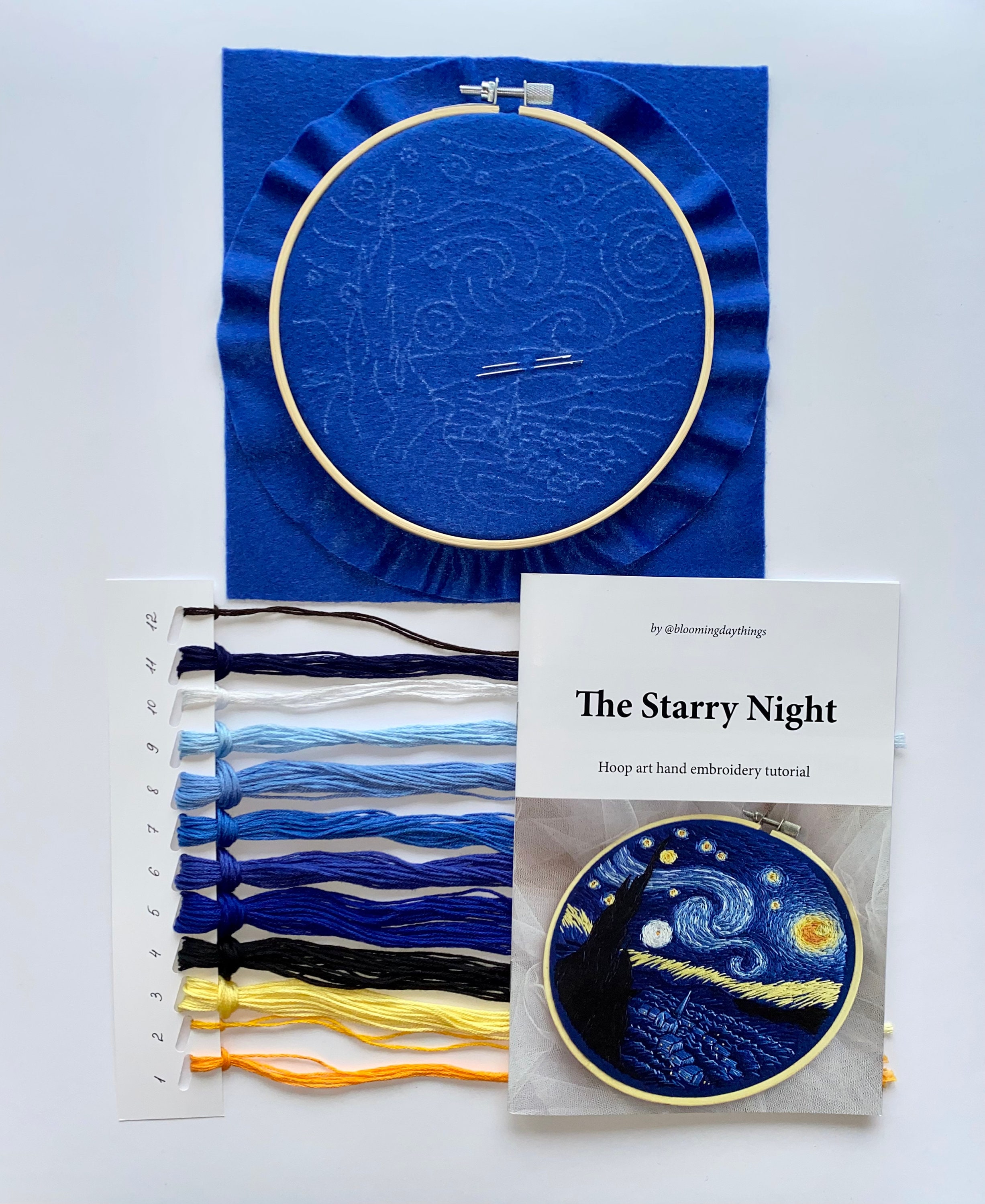 The Starry Night Hand Embroidery Kit, Vincent Van Gogh Embroidery Kit ...