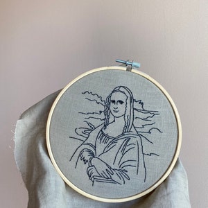 Mona Lisa Embroidery Template, Backstitch PDF Pattern Mona Lisa ...