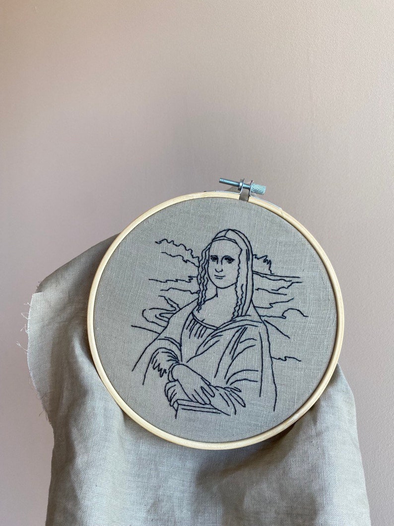 Mona Lisa Embroidery Template, Backstitch PDF Pattern Mona Lisa ...