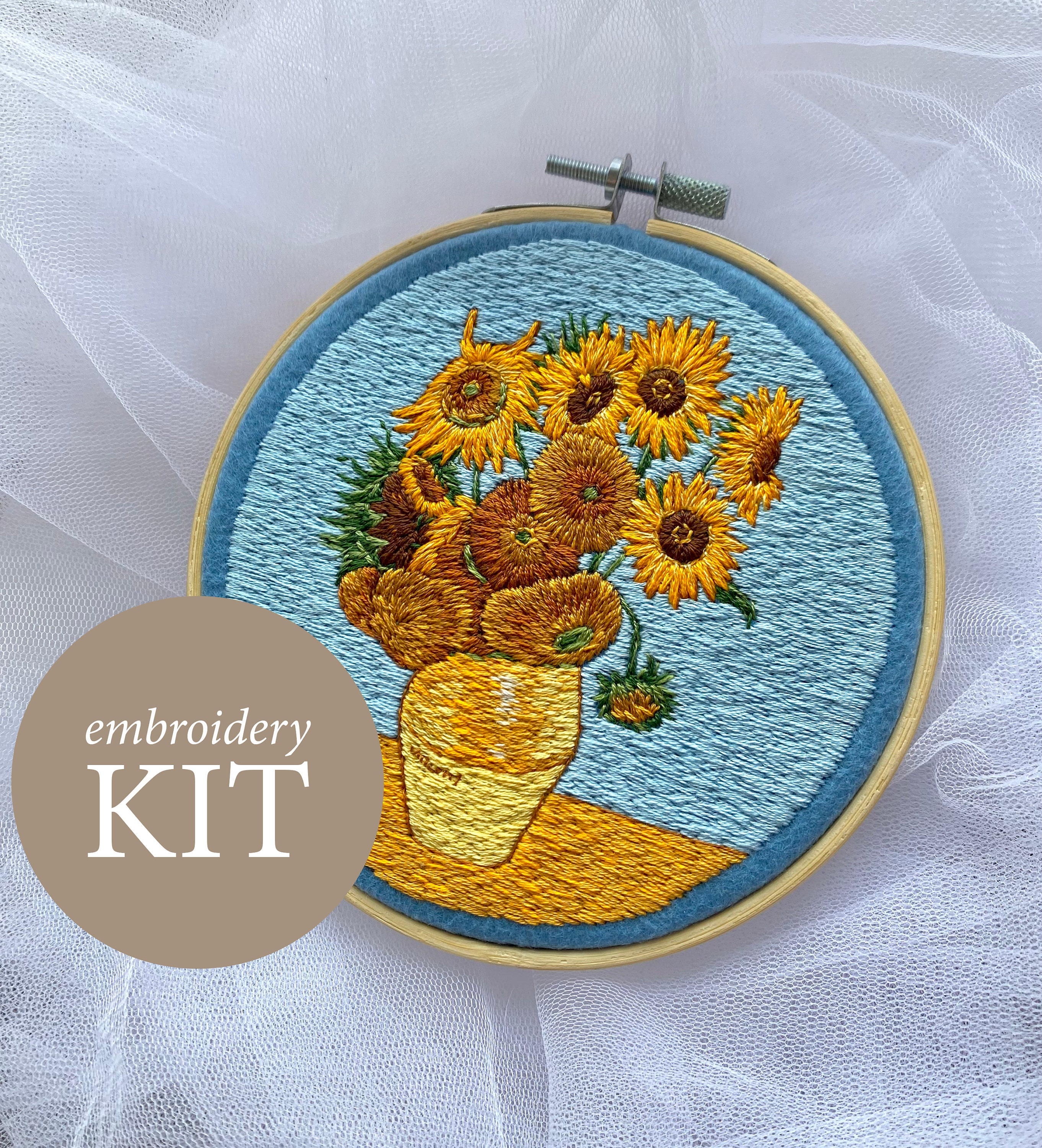 Van Gogh Sunflowers Embroidery Kit, Van Gogh Embroidery Sunflowers on ...