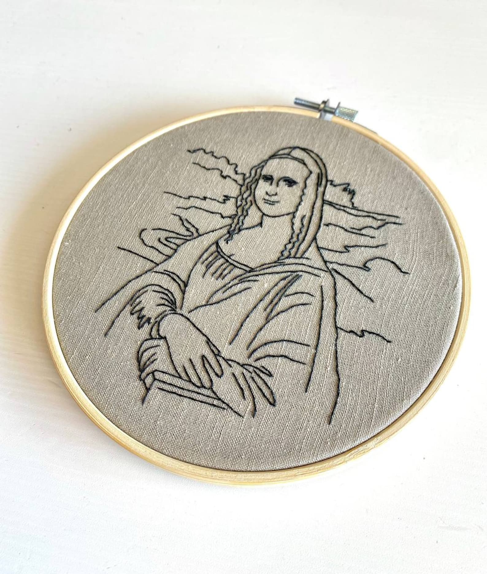 Mona Lisa Embroidery Template, Backstitch PDF Pattern Mona Lisa ...