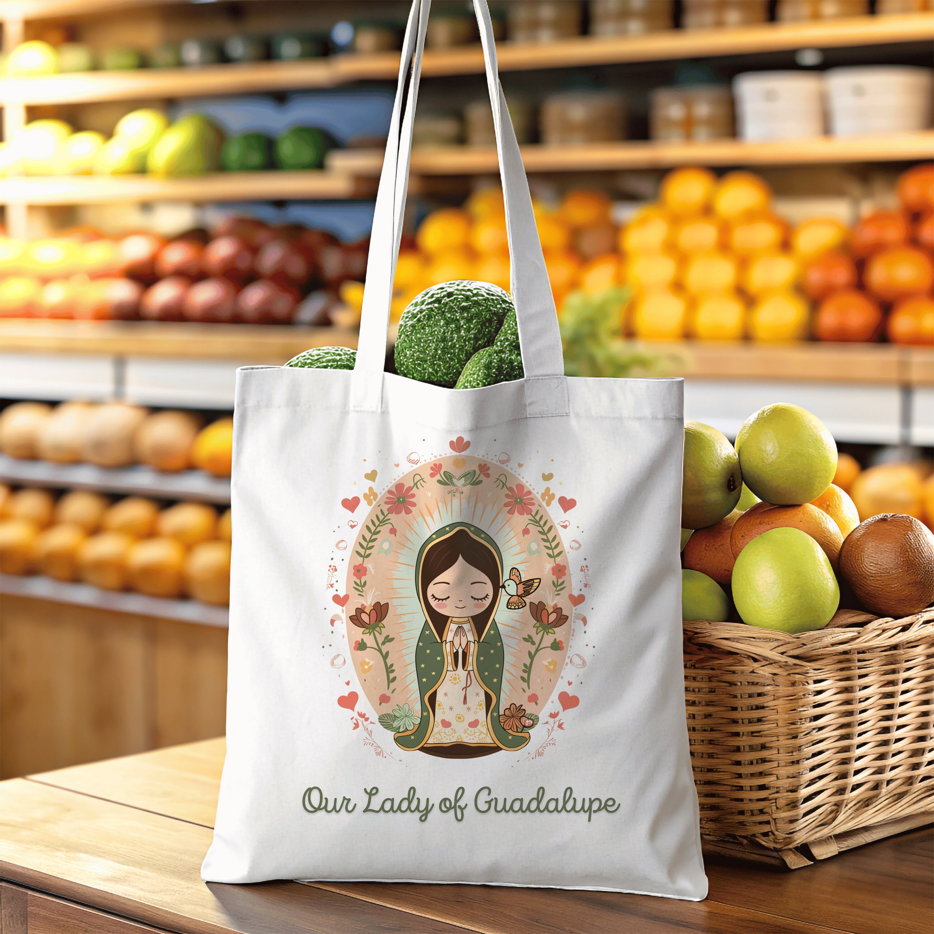 Our Lady of Guadalupe Tote Bag Gift for 1st Communion, Virgin Mary ...
