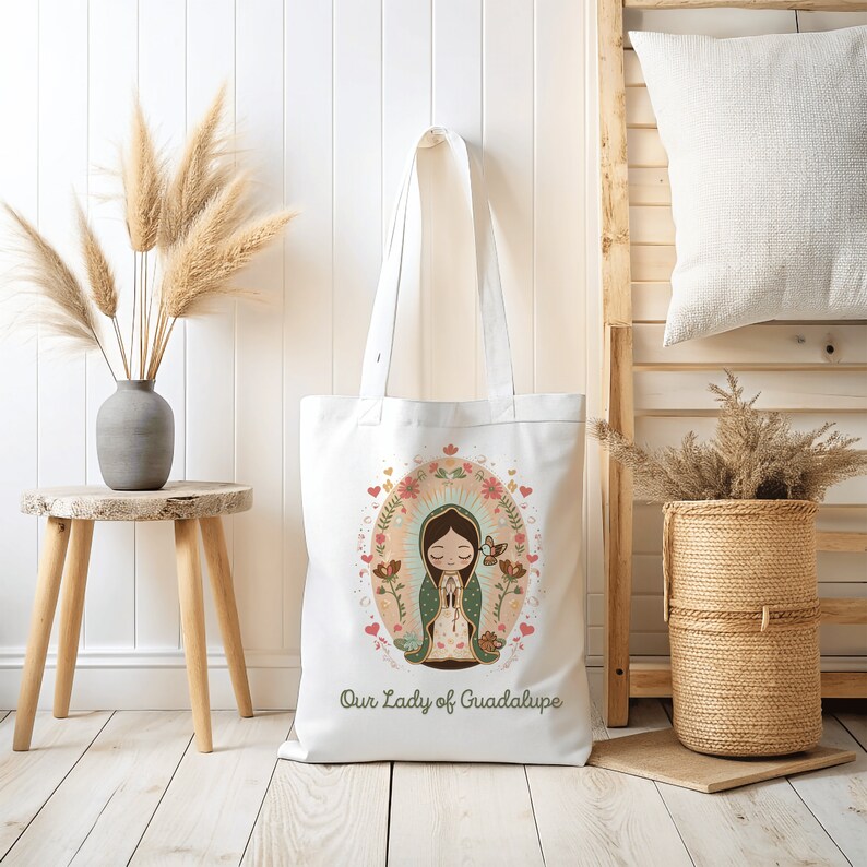 Our Lady of Guadalupe Tote Bag Gift for 1st Communion, Virgin Mary ...