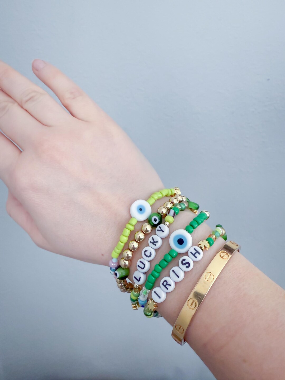 Custom Word Beaded Bracelet, Personalized Friendship Bracelet With Evil ...