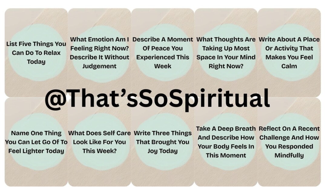 Mindfulness and Wellbeing Journal Prompt Digital Download Card Deck - Etsy