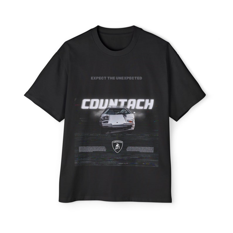 Lamborghini Countach Graphic Tee Classic Supercar Print T-shirt Retro ...