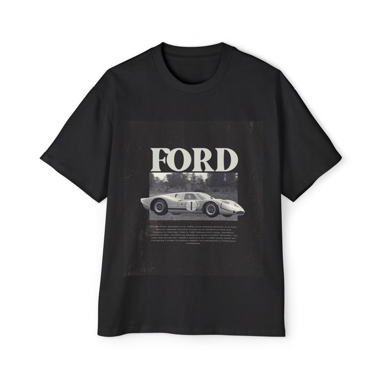 Ford GT40 Oversized Graphic Tee Classic Endurance Racing Car Print T ...