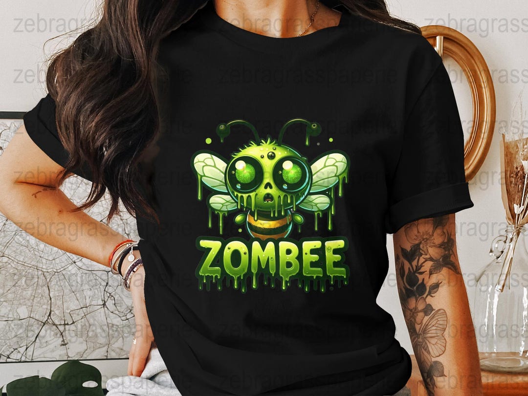 Zombee PNG, Cute Zombie Bee Illustration, Halloween Digital Download ...