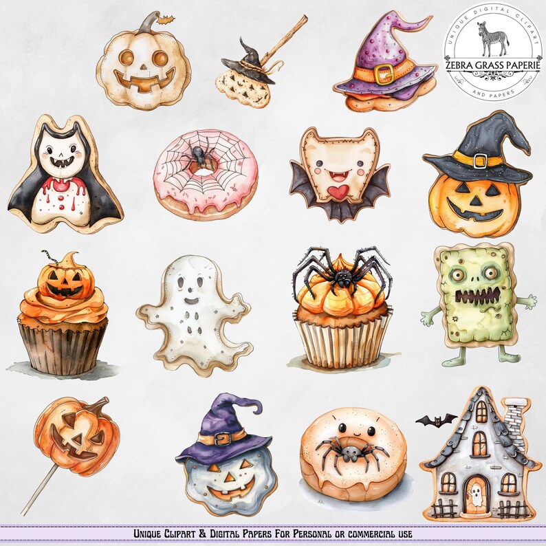 Halloween Treat Clipart Bundle, Trick or Treat Printable, Spooky Party ...