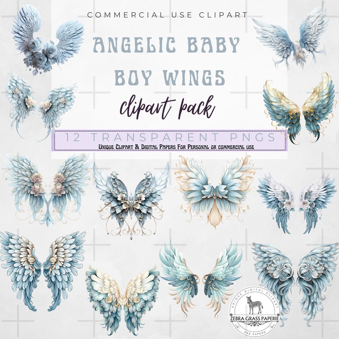 Baby Angel Wing Clipart, Memorial Baby, Baby Remembrance Clip Art, Cute ...