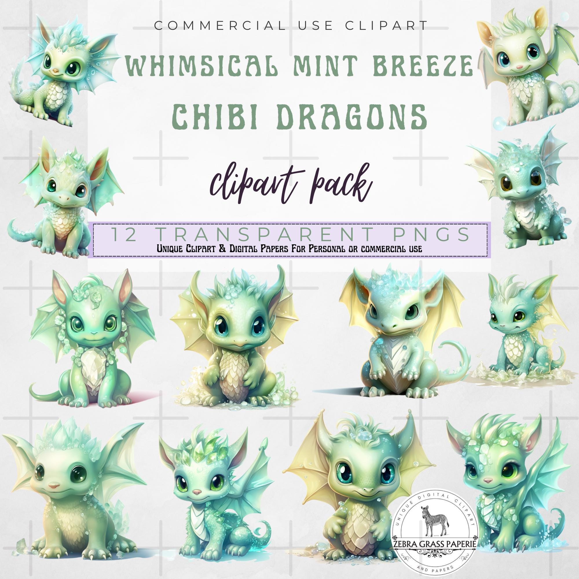 Watercolor Clipart Dragons, Fantasy Dragon Baby Shower Clip Art ...