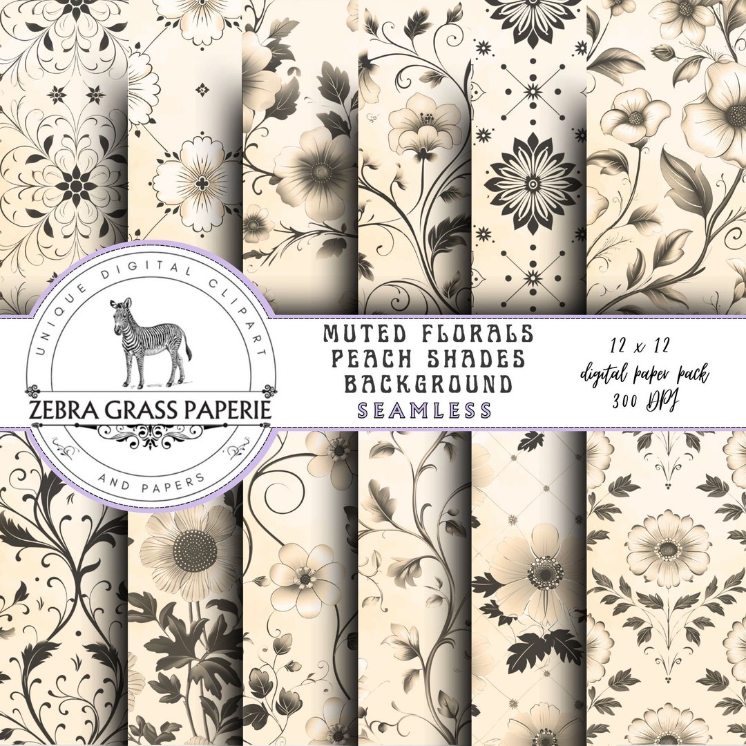 Floral Background Paper, Digital Paper, Printable Wall Art, Flowered ...