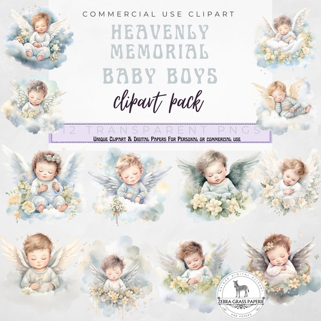 Baby Angel Clipart, Memorial Baby, Baby Remembrance Clip Art, Cute ...