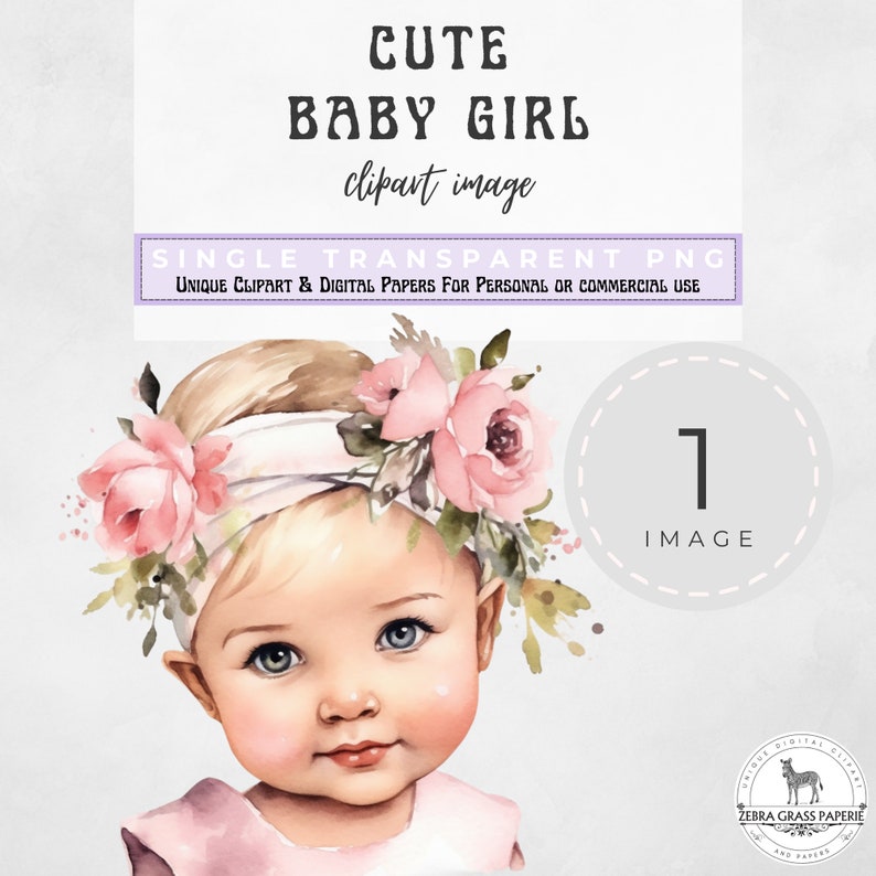 Watercolor Baby Clipart, Baby Shower Clip Art, Vintage Baby Girl ...