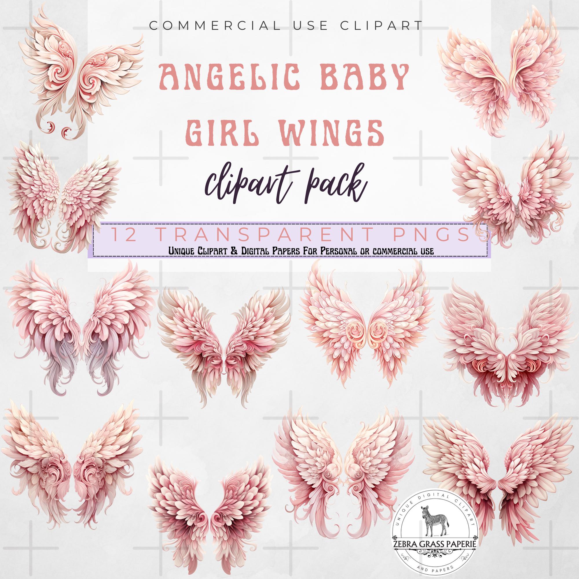 Baby Angel Wing Clipart, Memorial Baby, Baby Remembrance Clip Art, Cute ...