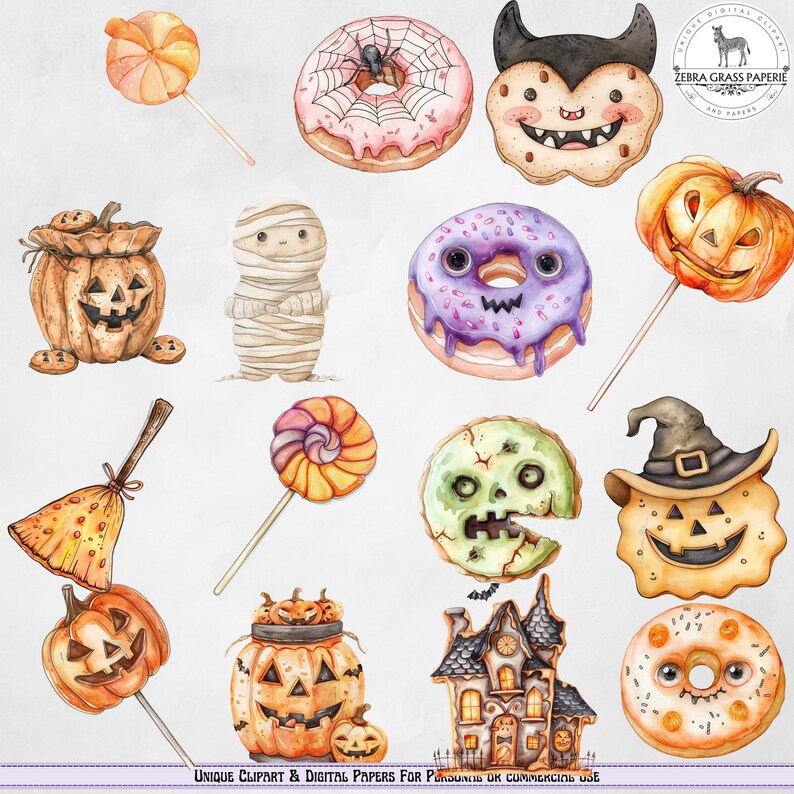 Halloween Treat Clipart Bundle, Trick or Treat Printable, Spooky Party ...