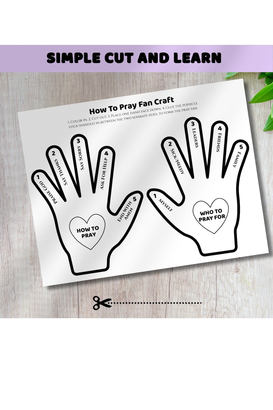 How to Pray Fan Craft for Kids Sunday School Bible Lesson, Teach Me to ...