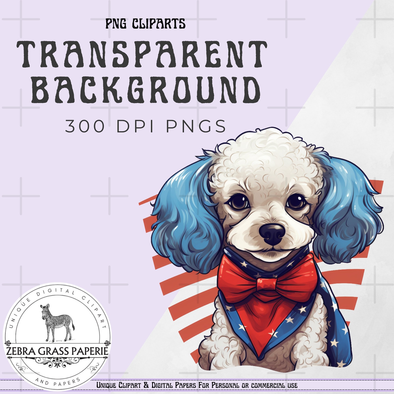 Patriotic Dog 4th of July Watercolor Clipart Bundle, Cute Pet Portrait ...