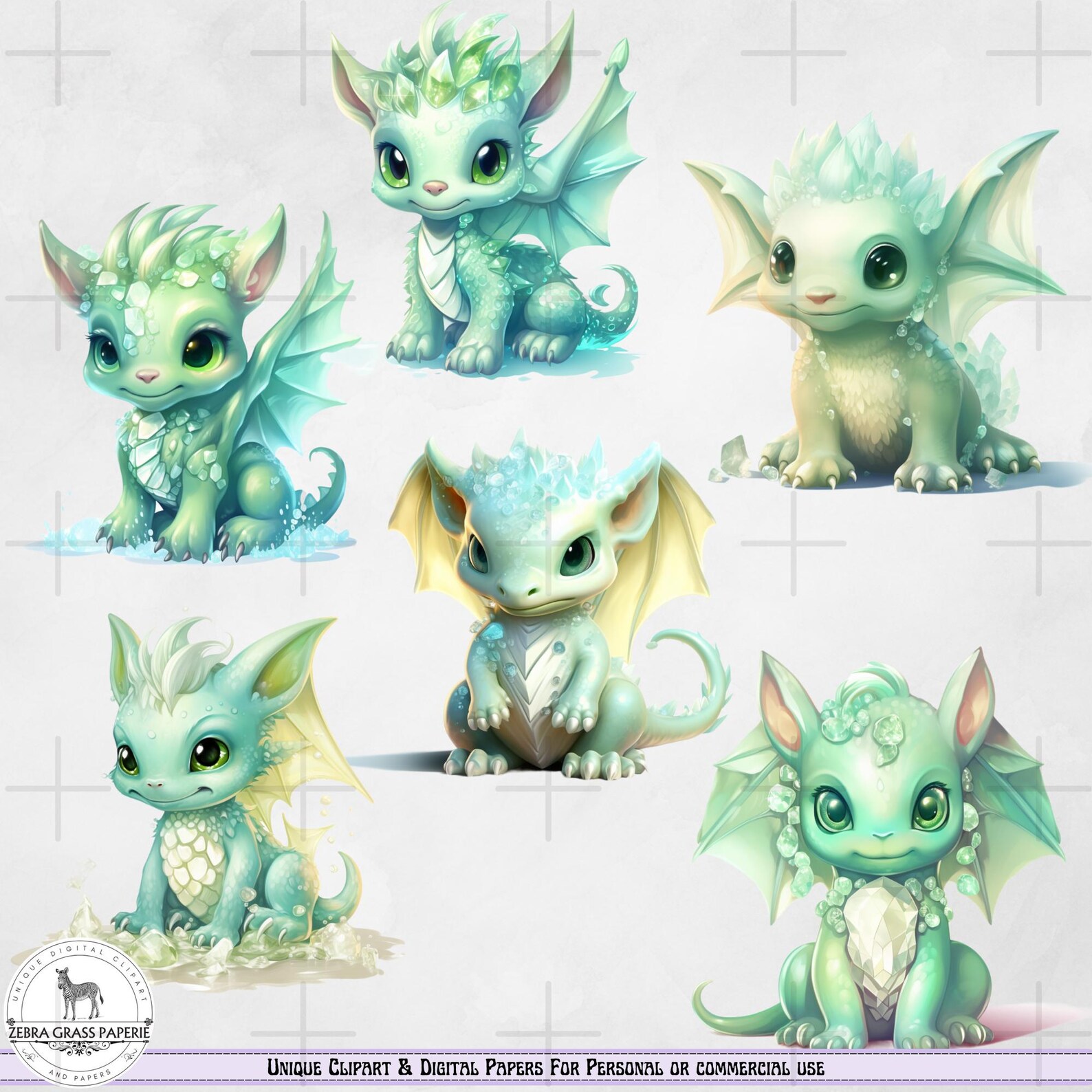 Watercolor Clipart Dragons, Fantasy Dragon Baby Shower Clip Art ...