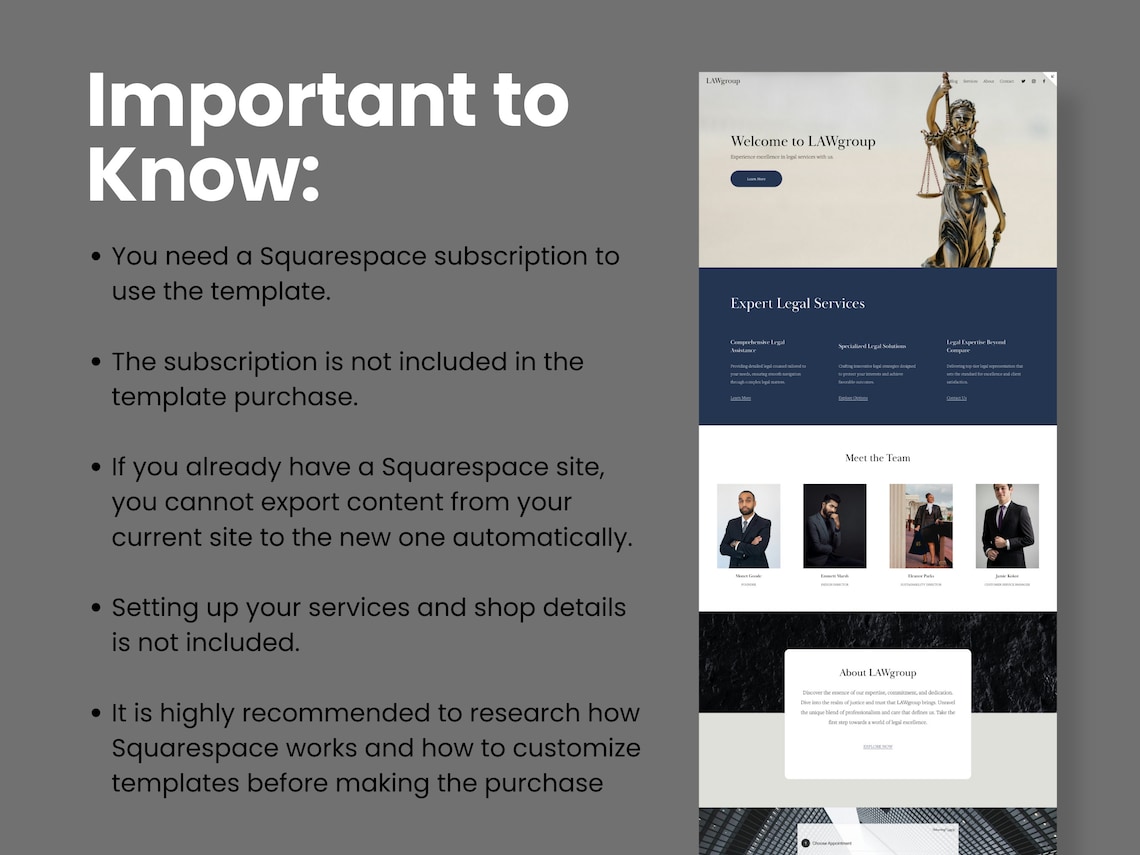 Law Firm Squarespace Website Template, Responsive Web Design Easy , No ...