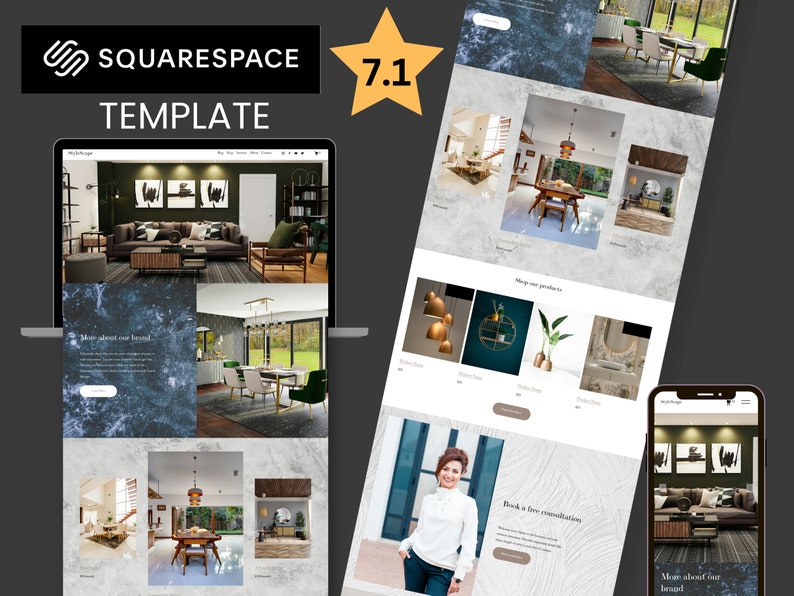 Squarespace Template for Interior Design Business Designer Blog for ...