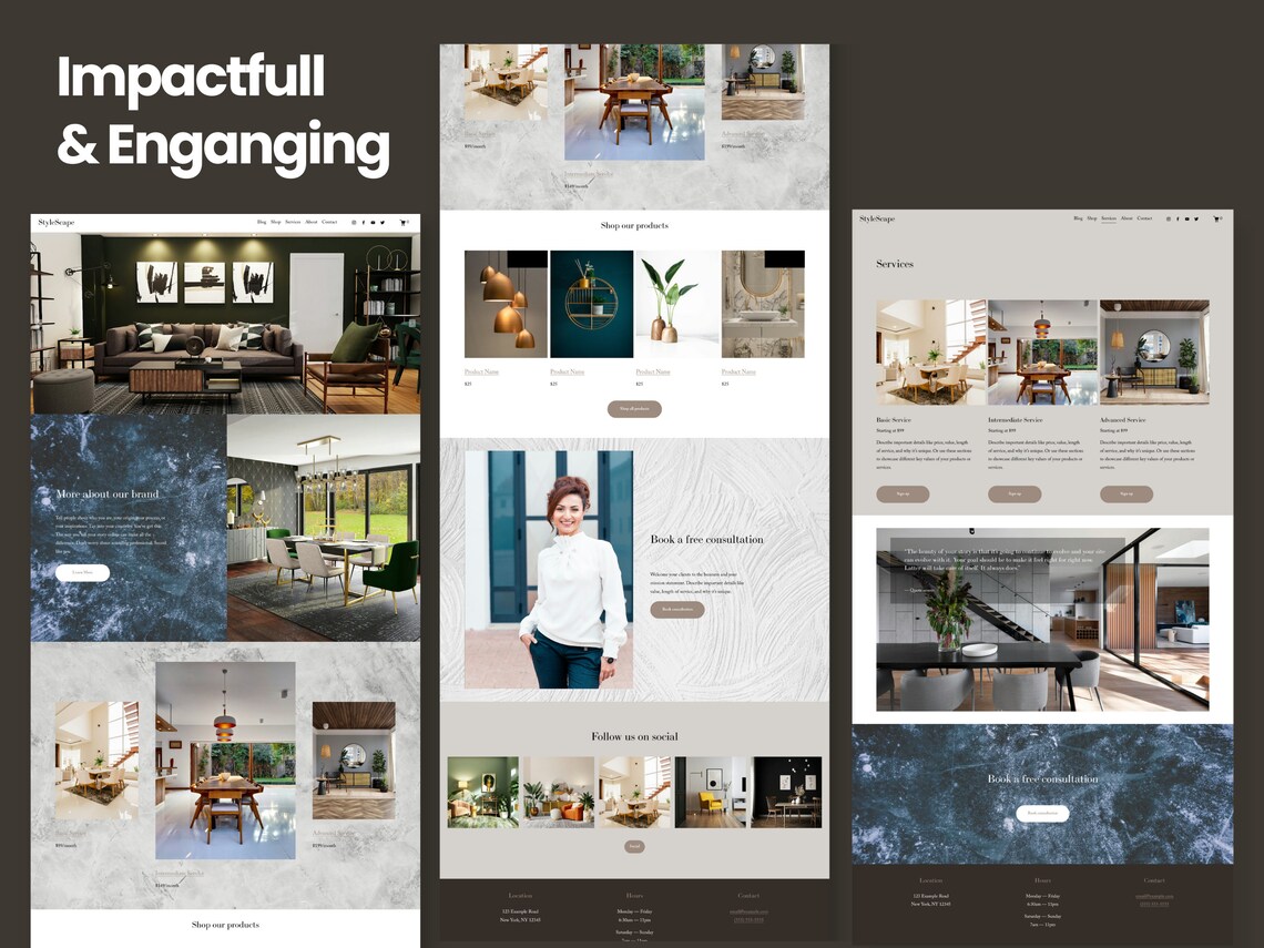 Squarespace Template for Interior Design Business Designer Blog for ...
