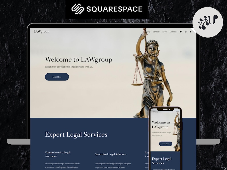 Law Firm Squarespace Website Template, Responsive Web Design Easy , No ...