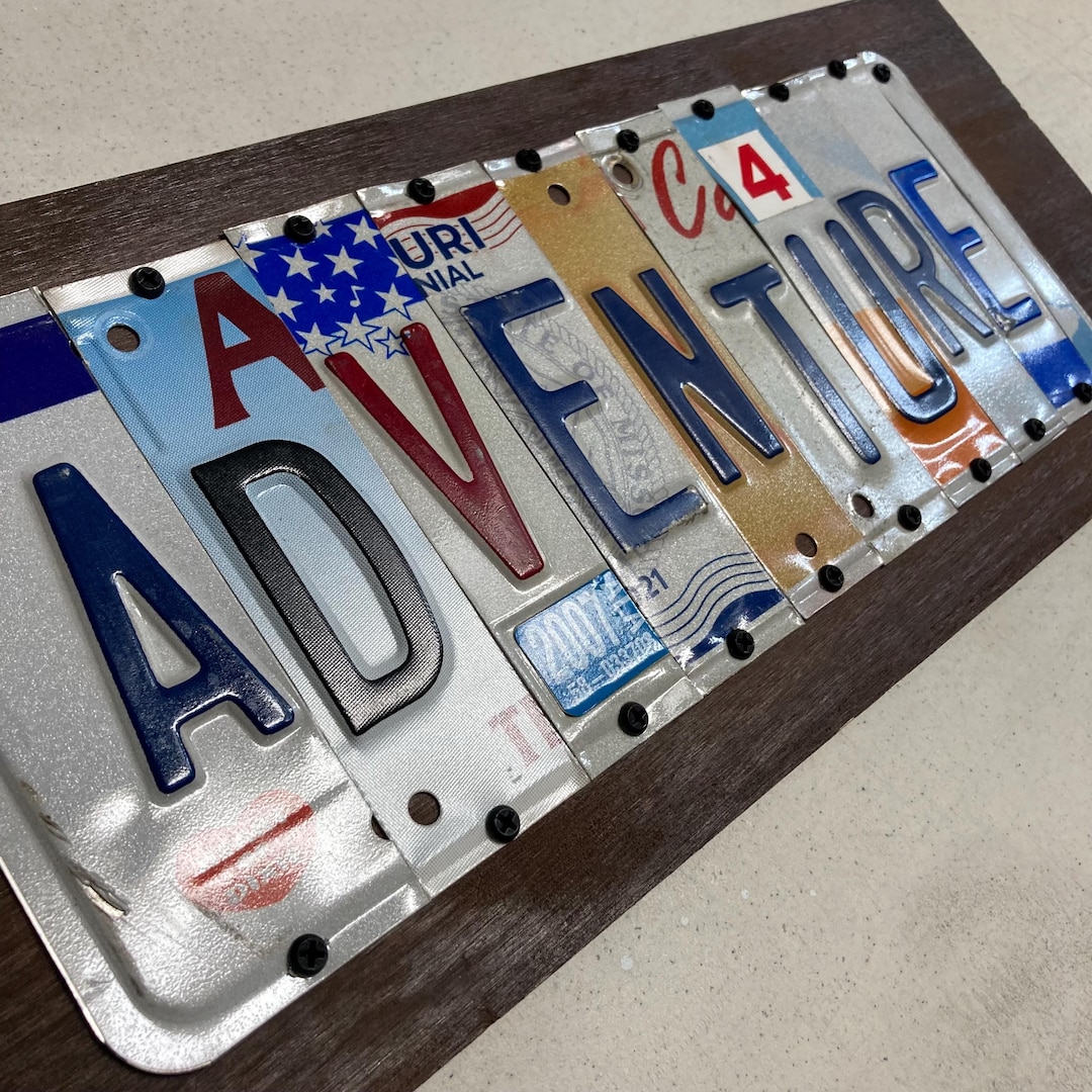 ADVENTURE License Plate Signs, Personalized Gift, Custom Gifts, Unique ...