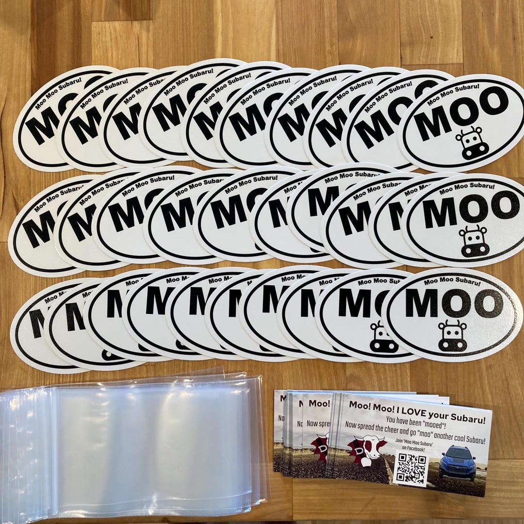 Moo Moo Subaroo (MOO Euro Decal Sticker) *refill Pack of 30* - Etsy