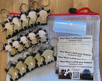 Moo Moo Subaru Starter Pack highland Cow Edition - Etsy