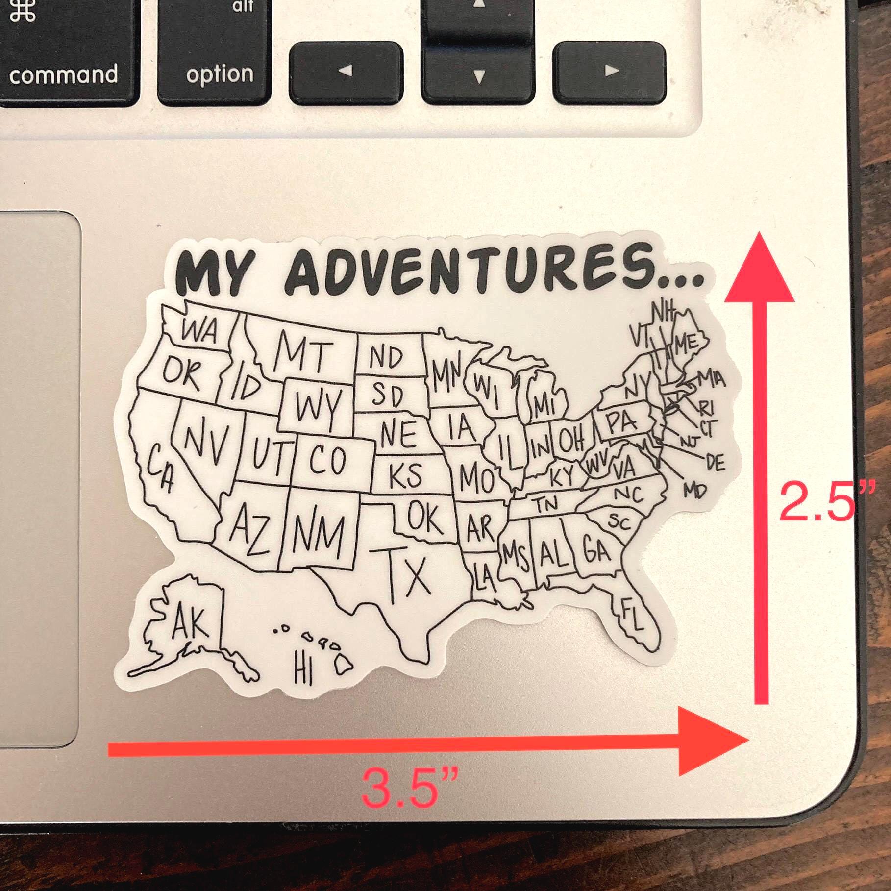Where I've Been Map Vinyl Sticker | United States USA Waterproof Decal ...