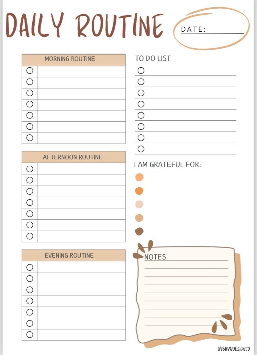 Daily Routine Printable Page, Mental Health Journal, Mood Tracker ...