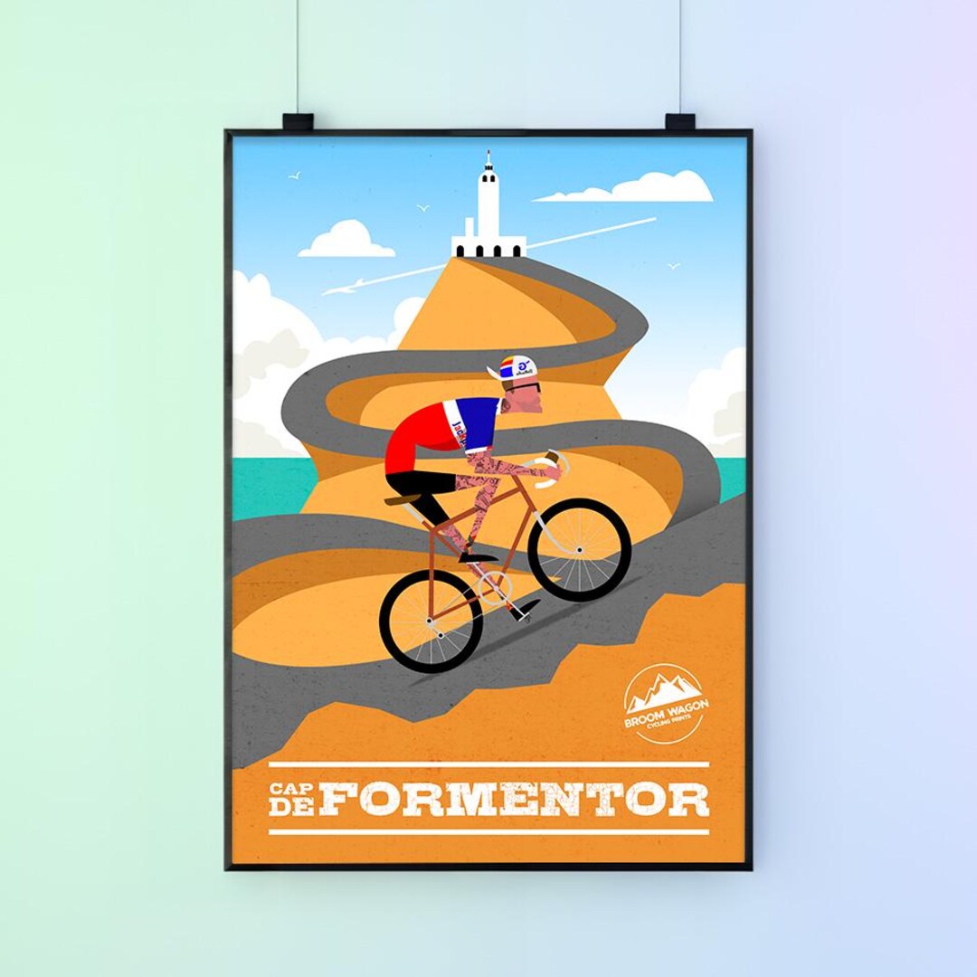 Cap De Formentor Cycling Print - Etsy