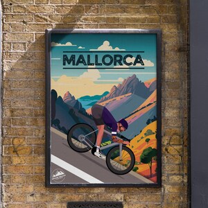 Mallorca Cycling Print - Etsy