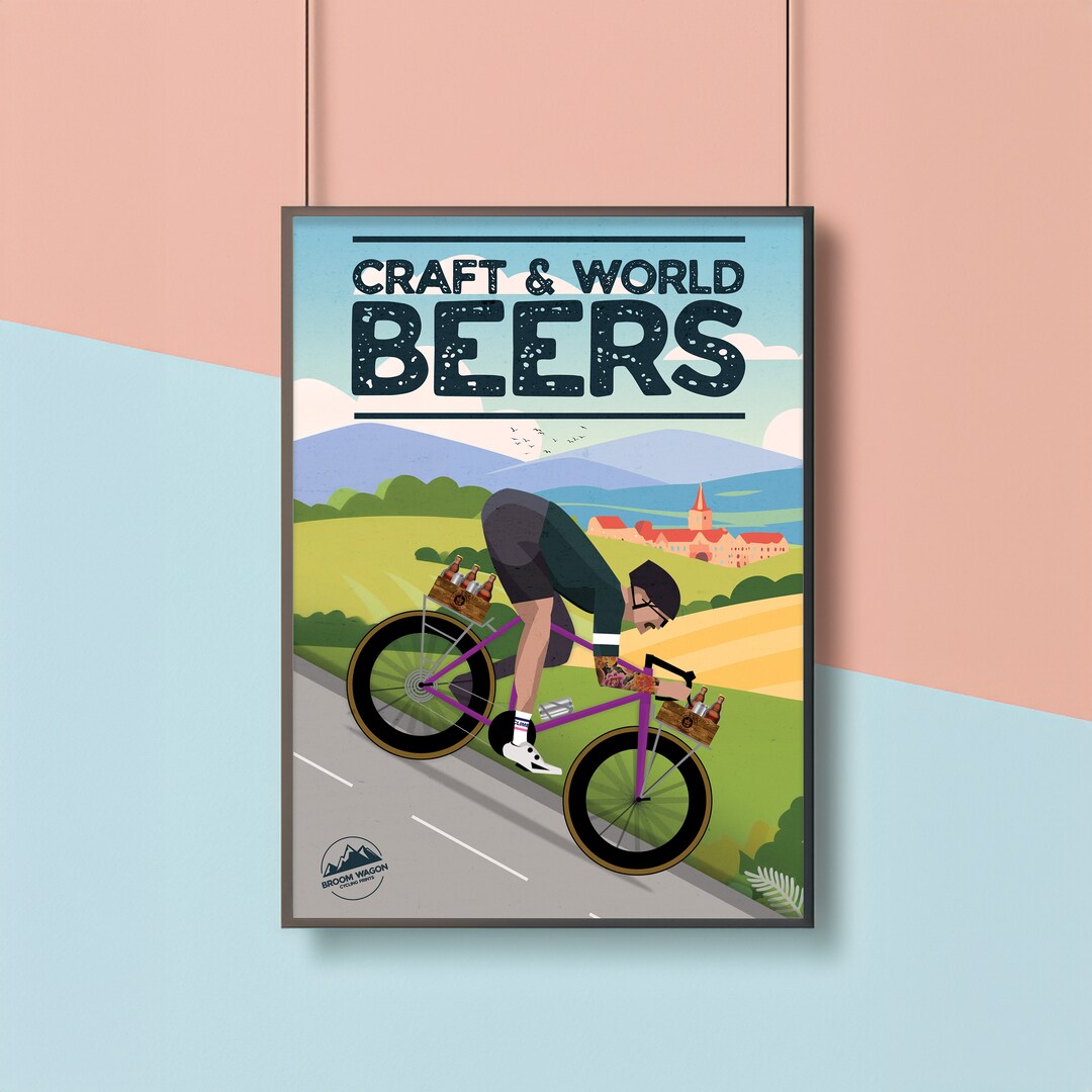 Craft & World Beers Cycling Print - Etsy