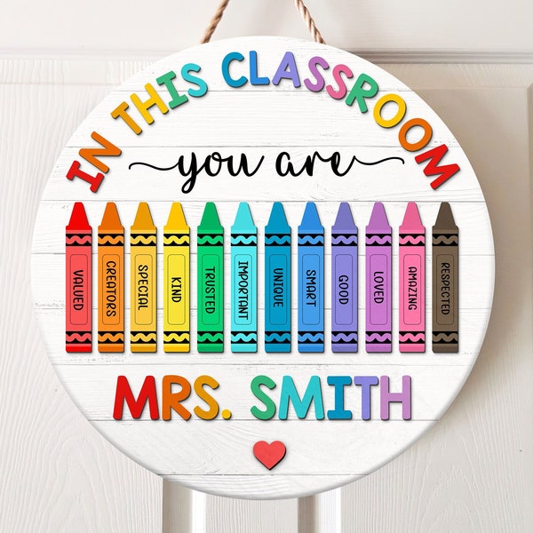 Crayon Classroom Welcome Sign - Etsy