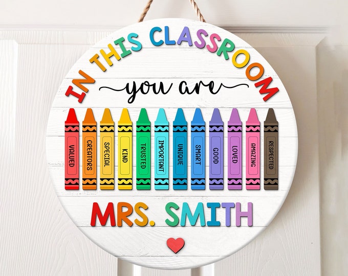 Personalized Teacher Door Hanger, Teacher Gift, SPED Classroom Sign ...
