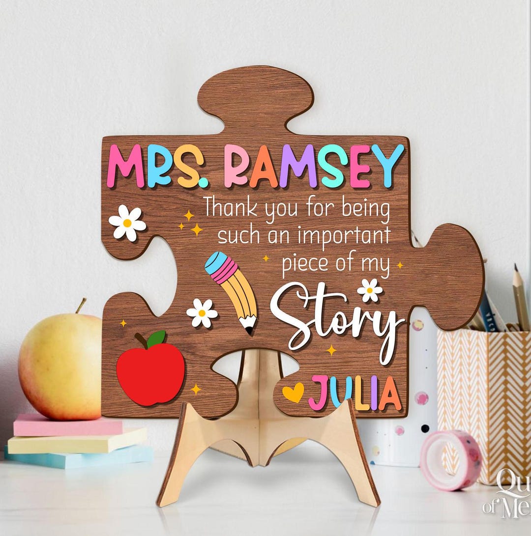 Personalized 3D Teacher Plaque, Teacher Appreciation Sign, Personalized ...