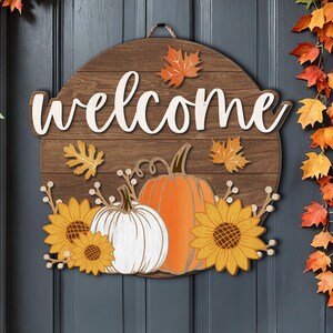 Fall Door Hanger, Welcome Door Sign, Fall Front Door Decor, Fall Home ...