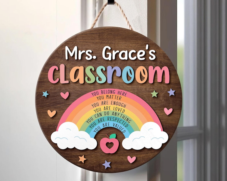 Personalized 3D Teacher Door Sign, Teacher Name Sign, Classroom Welcome ...